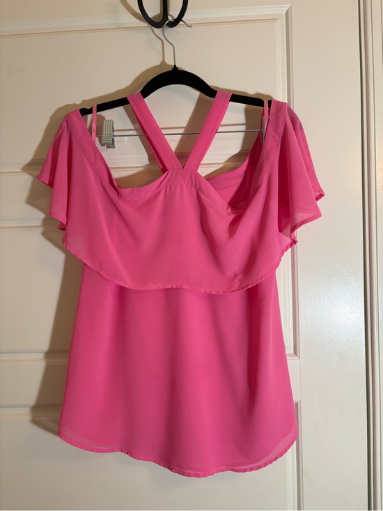Naked Zebra | Tops | Naked Zebra Hot Pink Coldshoulder Flutter Camisole ...